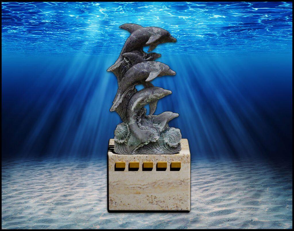 Dolphin Pod With Baby Marble Statues – oceanlegacies